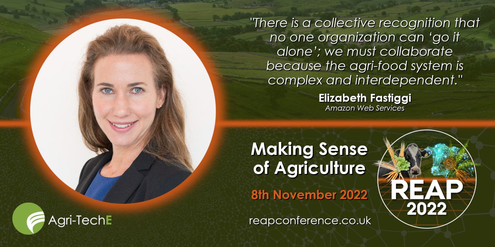 Elizabeth Fastiggi of AWS keynote at REAP - Agri-TechE